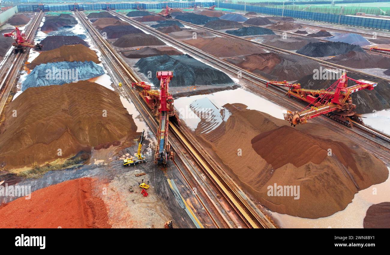 SUZHOU, CHINA - MARCH 1, 2024 - A bucket turbine performs an iron ore ...