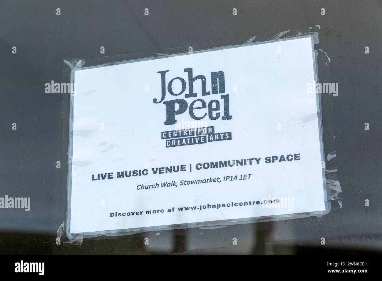 Sign in window, John Peel Centre for Creative Arts community space ...