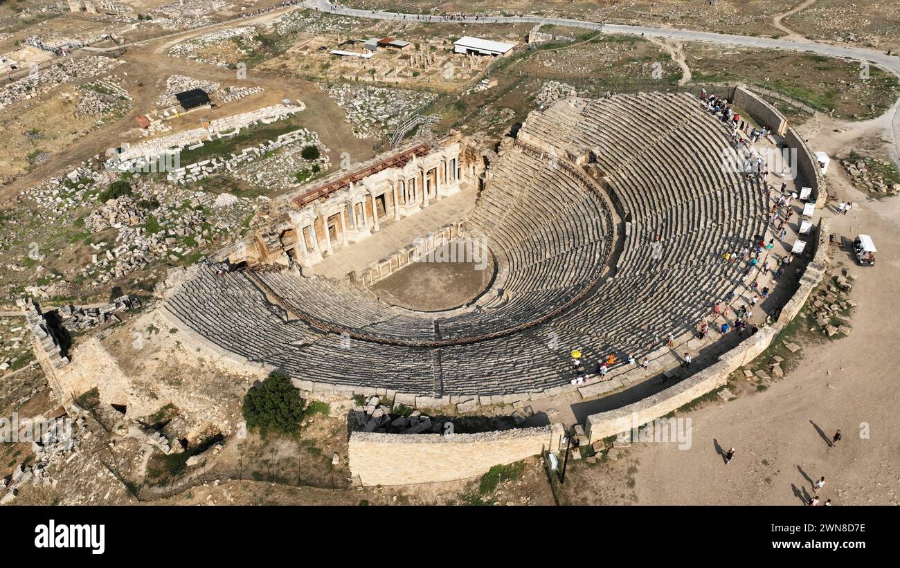 Hierapolis Ancient City is a city from the Phrygian period. A drone ...