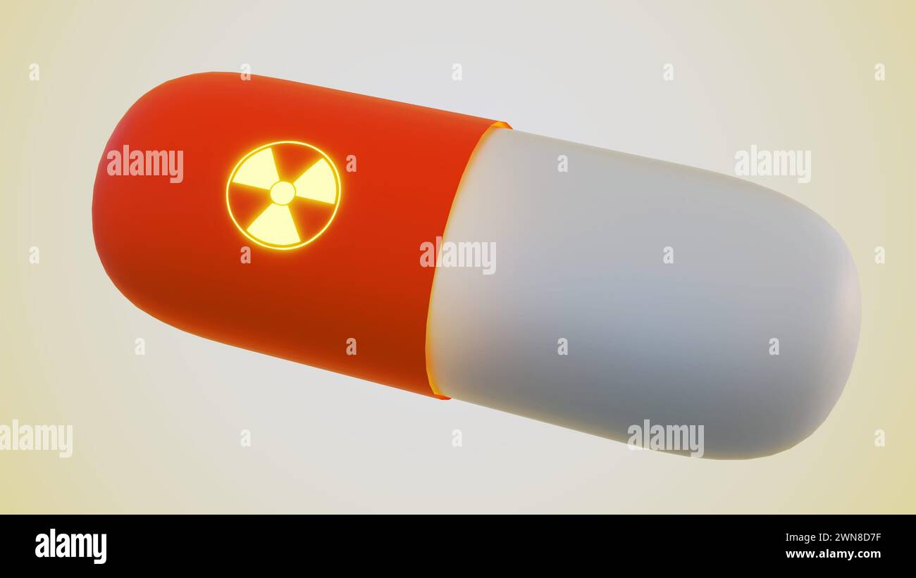3d rendering of Radiopharmaceuticals, these are radioactive medications ...