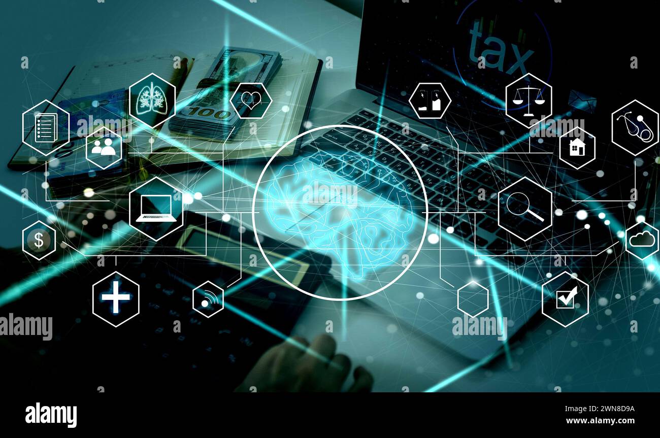 AI, Artificial intelligence, machine learning, neural networks and modern technologies concepts ...