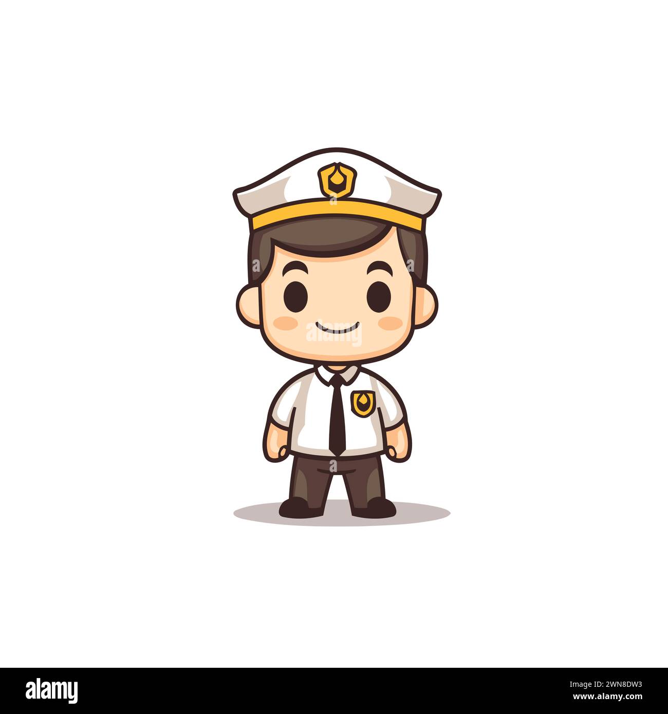 cute sailor boy cartoon on white background. vector illustration eps10 ...