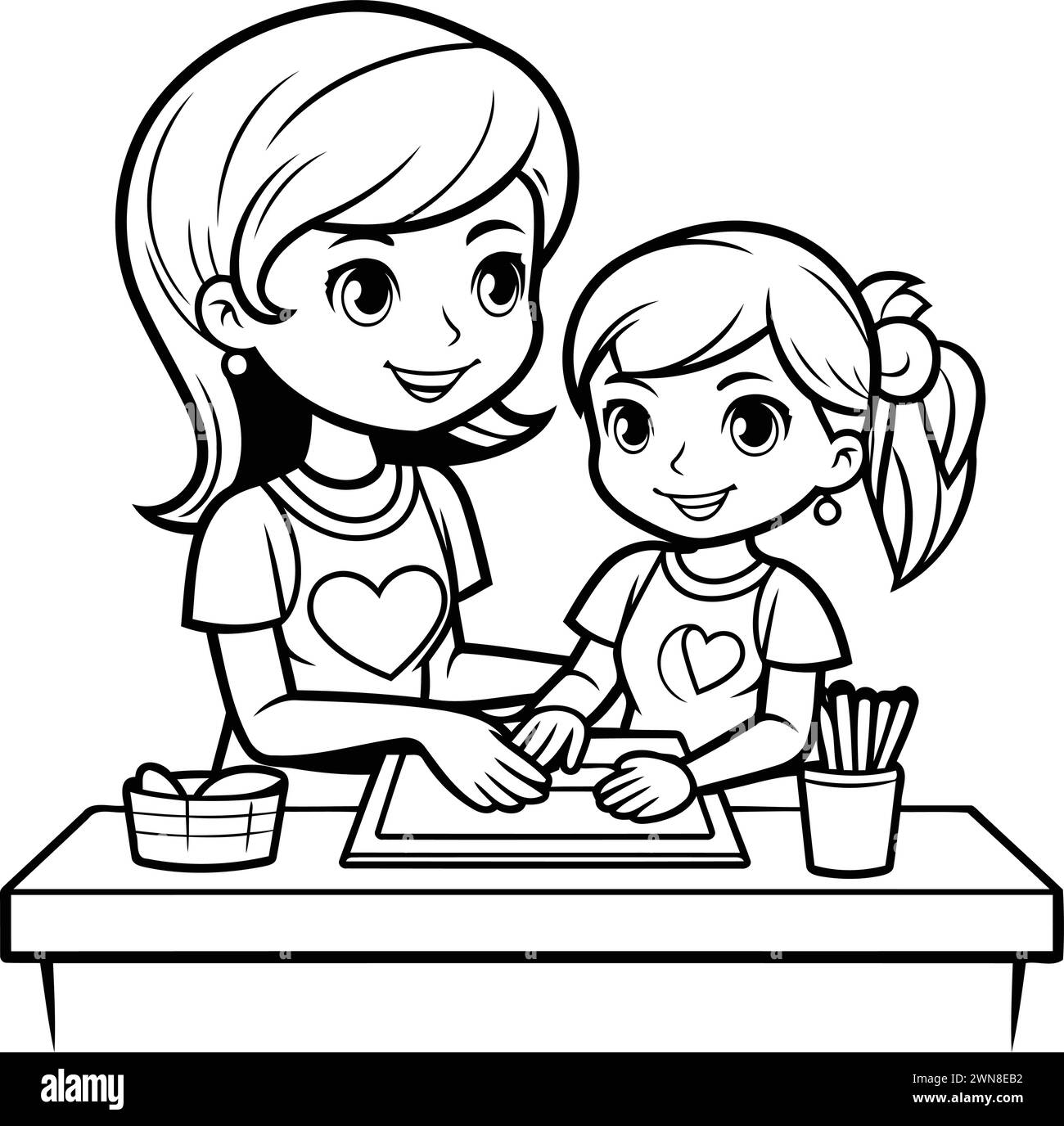 Mother and daughter clipart hi-res stock photography and images - Alamy