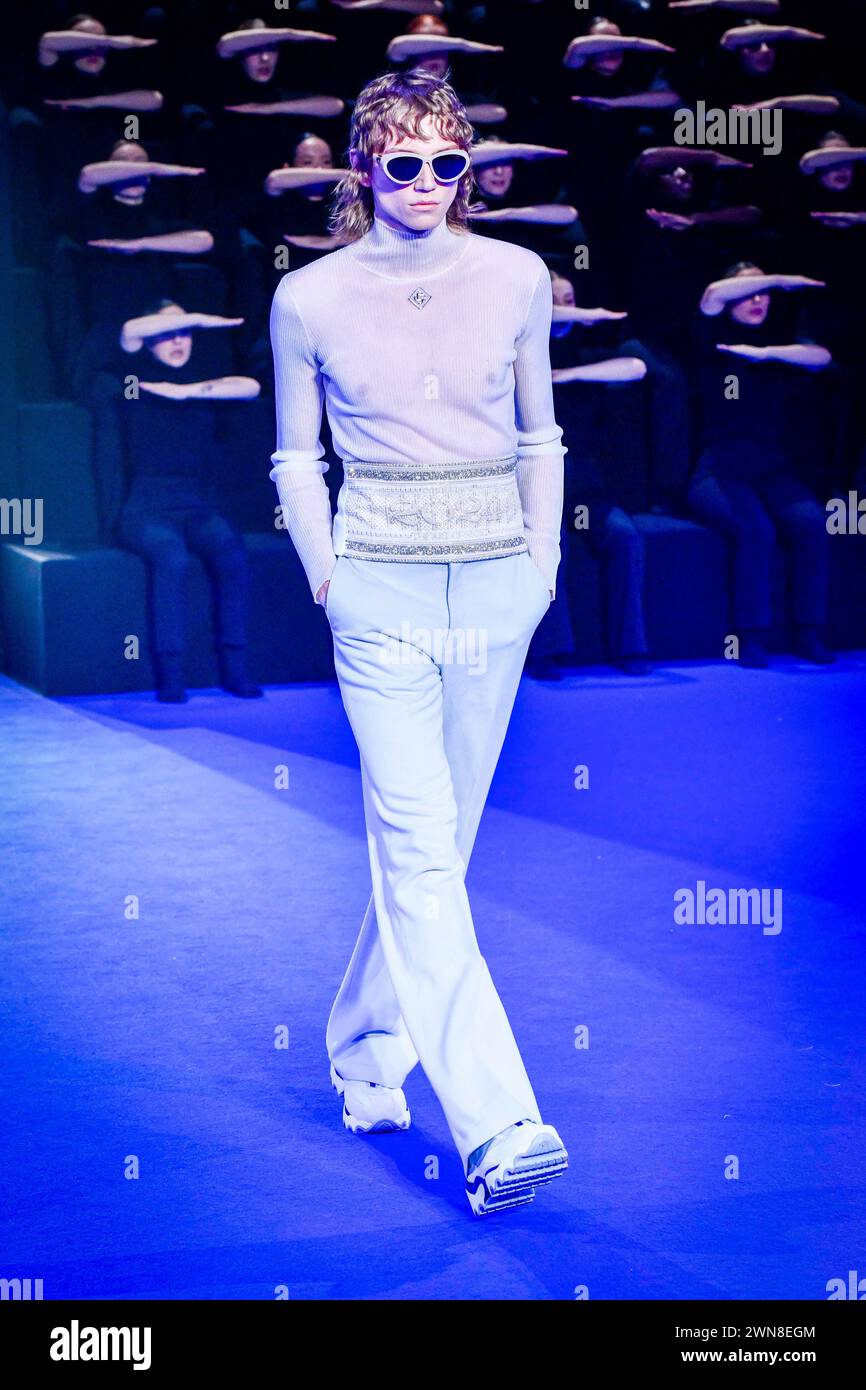 Paris, France. 28th Feb, 2024. A model walks the runway during the ...