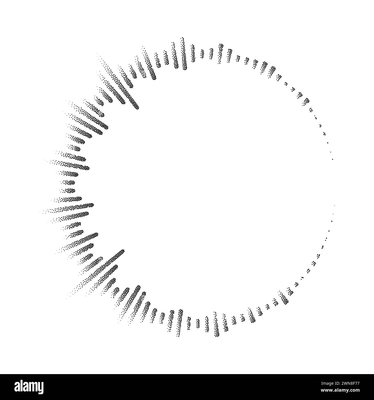 Sound wave pattern. Dotted music frequency. Halftone grunge border ...