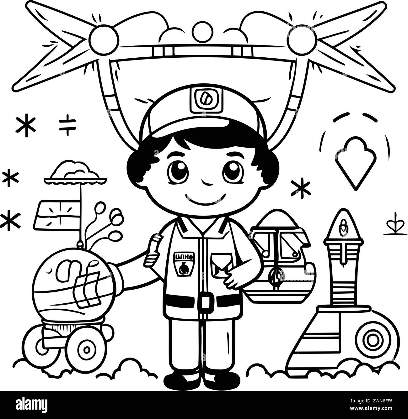 Airplane coloring pages for preschool Cut Out Stock Images & Pictures ...