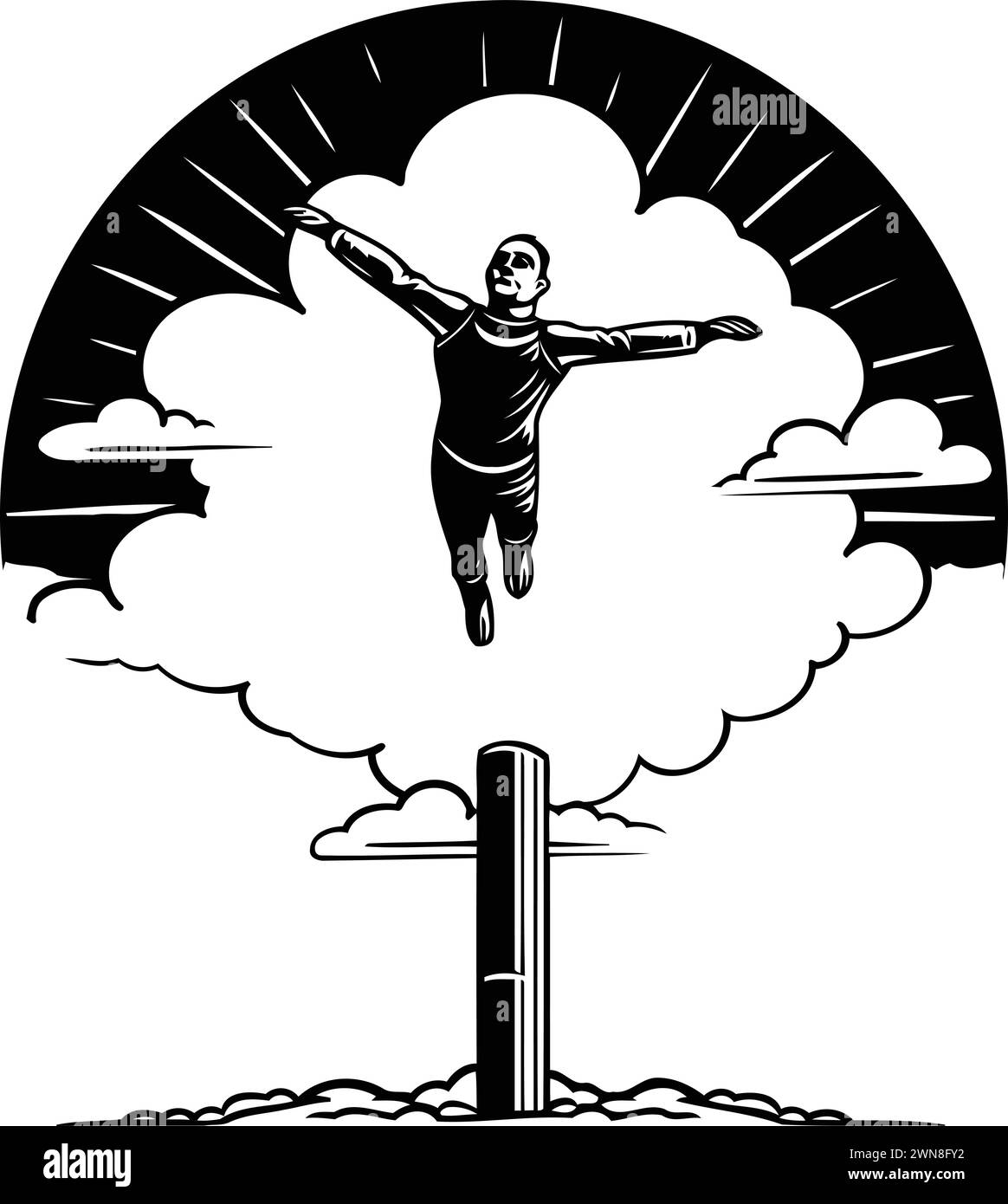 Man in the clouds Stock Vector Images - Alamy