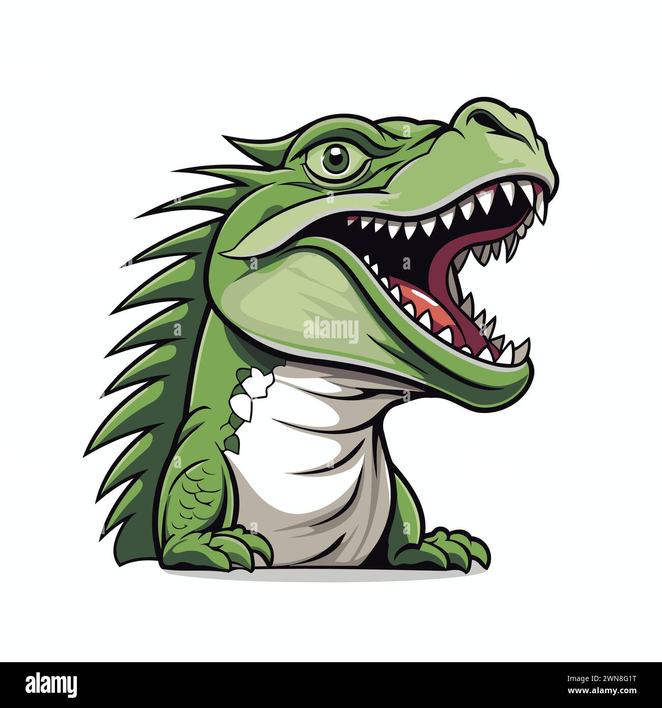 Cartoon crocodile isolated on a white background. Vector illustration ...