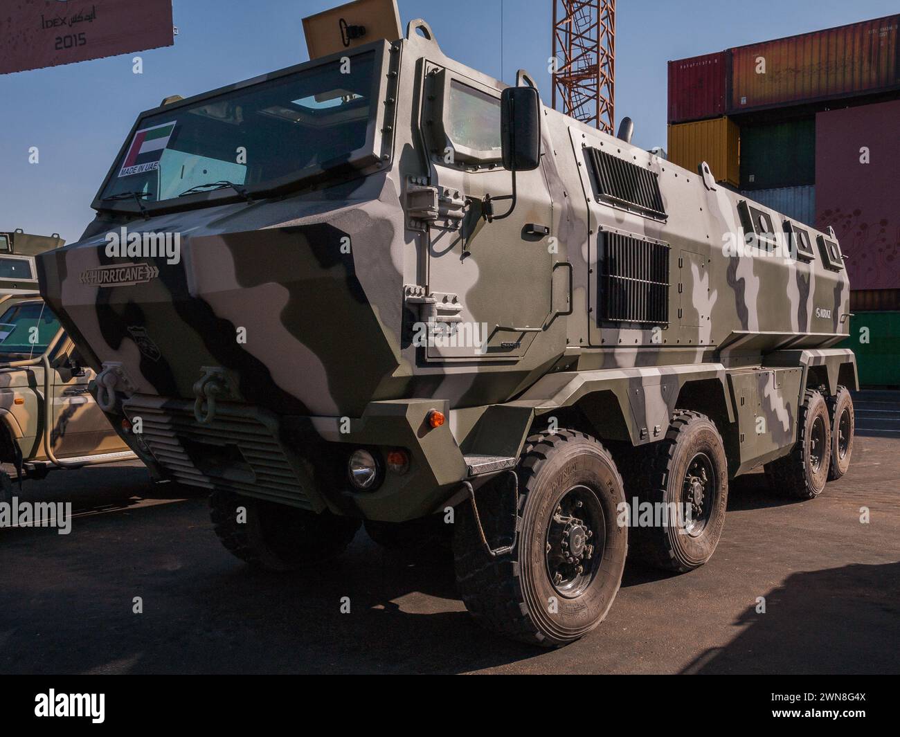 Abu Dhabi, UAE - Feb.25.2015: Ukraine KrAZ Hurricane armored car at ...