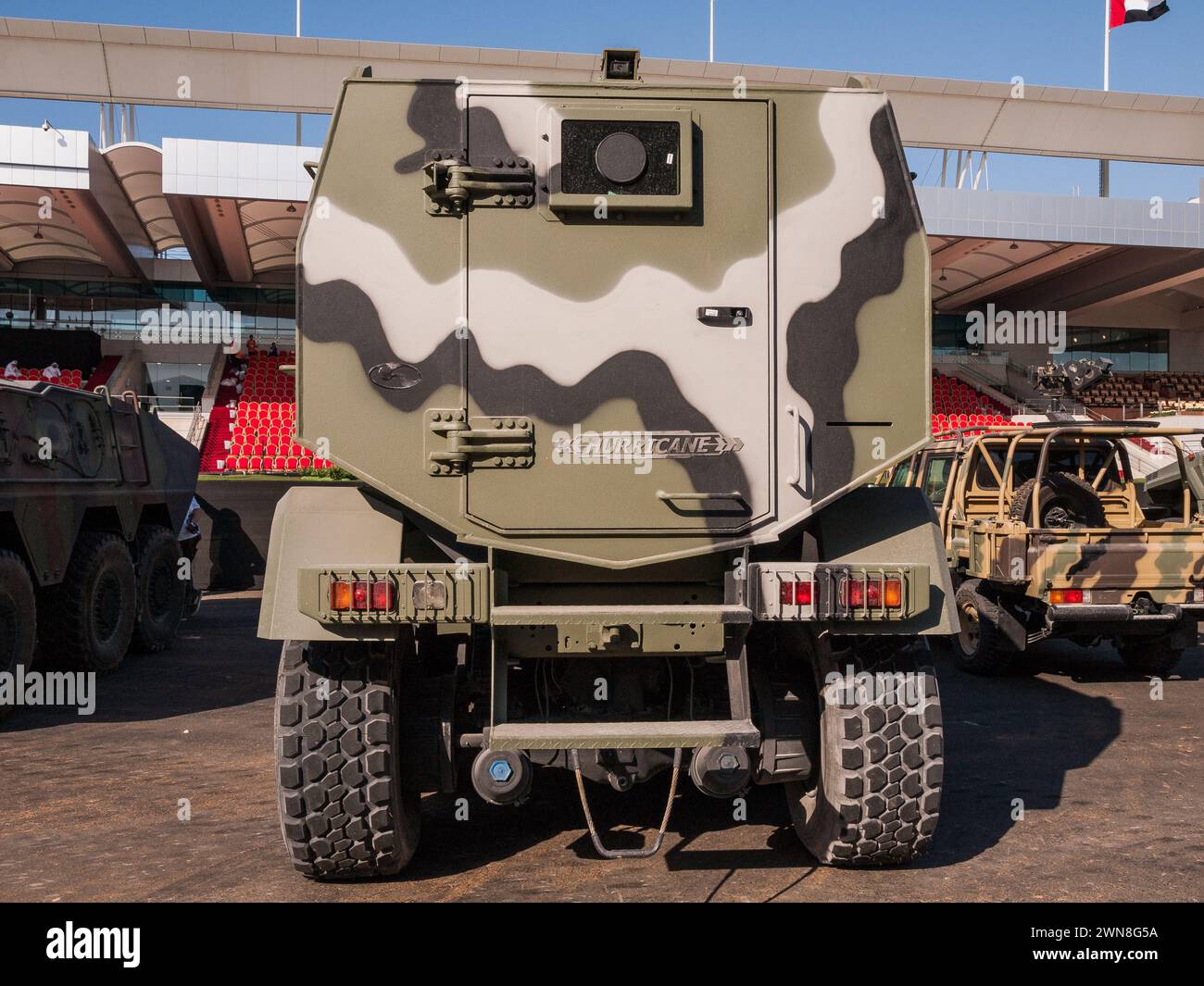 Abu Dhabi, UAE - Feb.25.2015: Ukraine KrAZ Hurricane armored car at ...