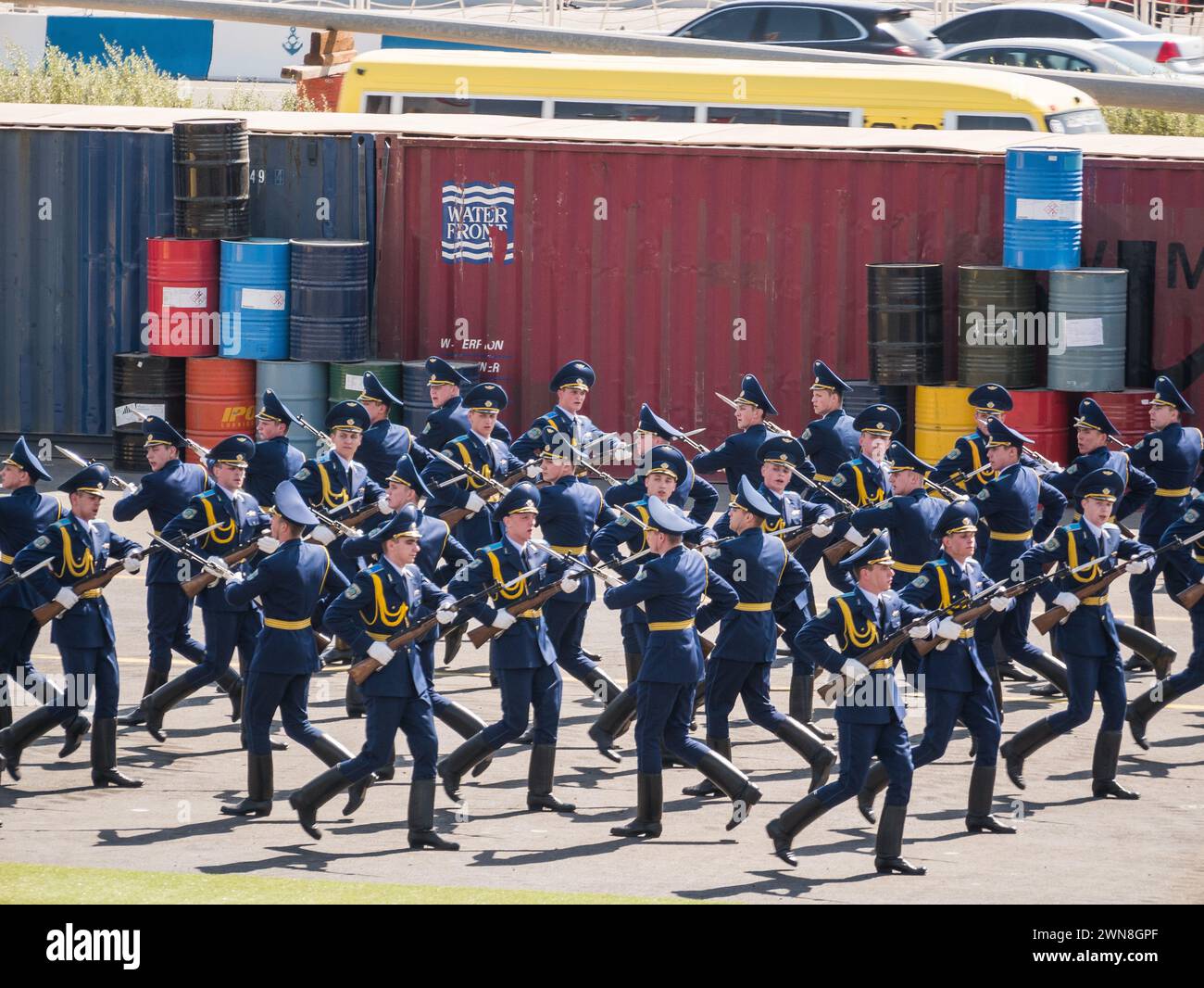 Abu Dhabi, UAE - Feb.25.2015: Honor Guard Company of the Armed forces Belarus in IDEX 2015 Stock ...