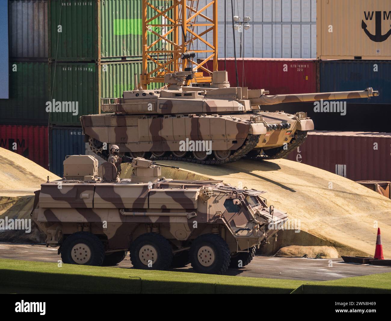 Abu Dhabi, UAE - Feb.25.2015: UAE Armed forces Leclerc MBT (main battle ...