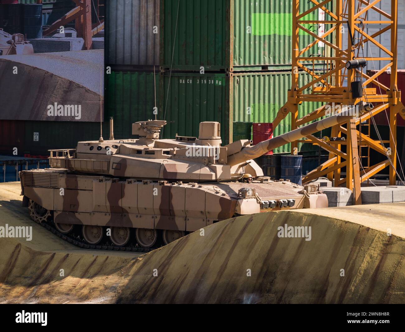 Abu Dhabi, UAE - Feb.25.2015: UAE Armed forces Leclerc MBT (main battle ...