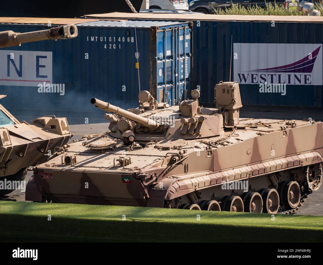 Abu Dhabi, UAE - Feb.25.2015: BMP-3 AFV (Armoured Fighting Vehicle) at ...
