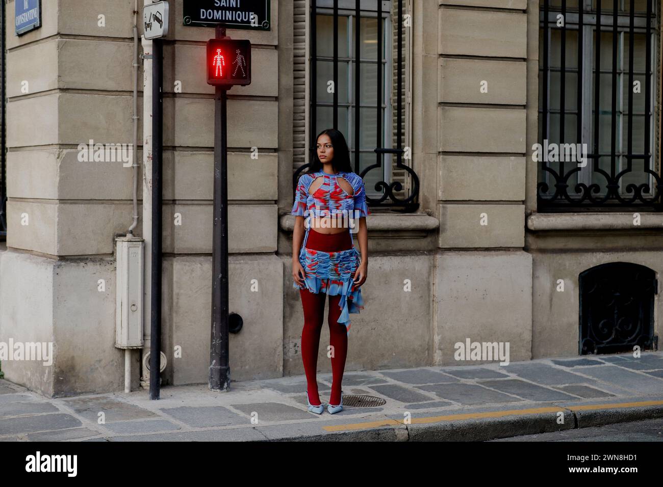 Paris, France. 27th Feb, 2024. Street style, Pam Hughes arriving at ...