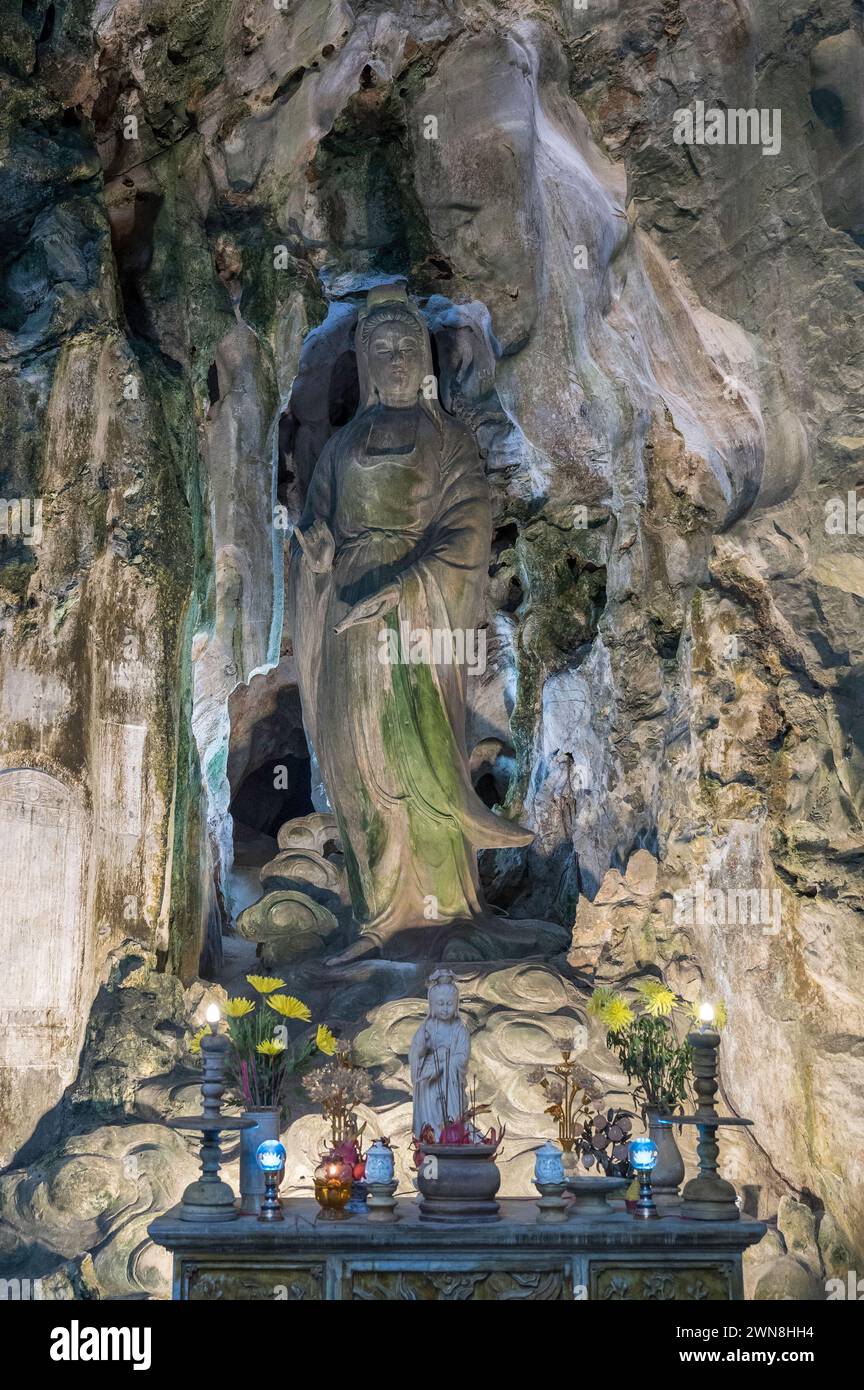 A shrine, dedicated to female buddha, with a large marble statue of the ...