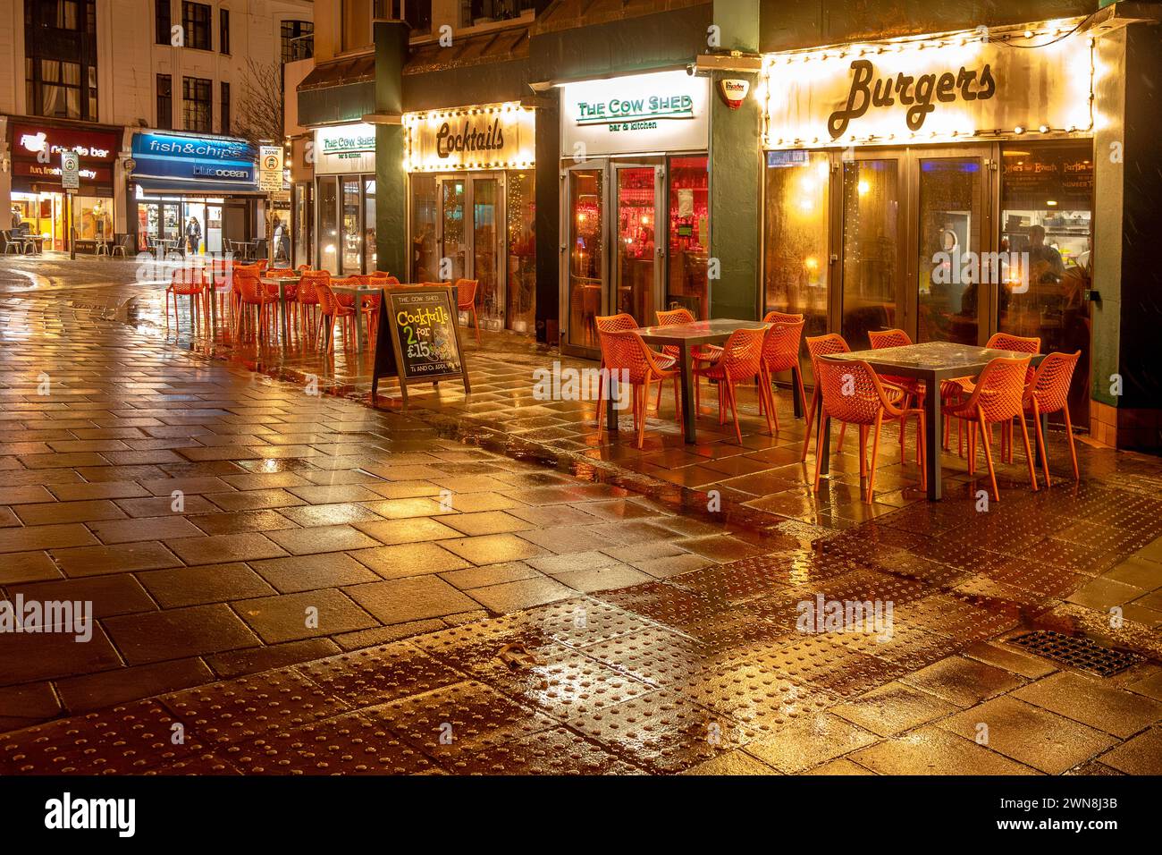 Worthing, February 29th 2024: Seafront restaurants Stock Photo - Alamy