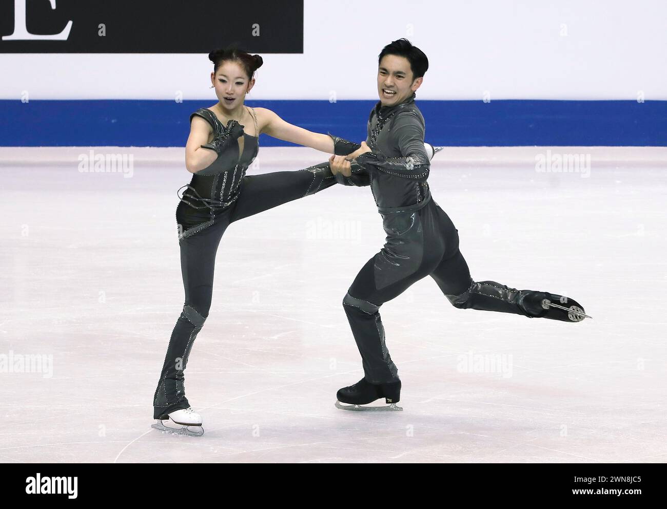 Sara Kishimoto and Atsuhiko Tamura of Japan perform during the Junior ...
