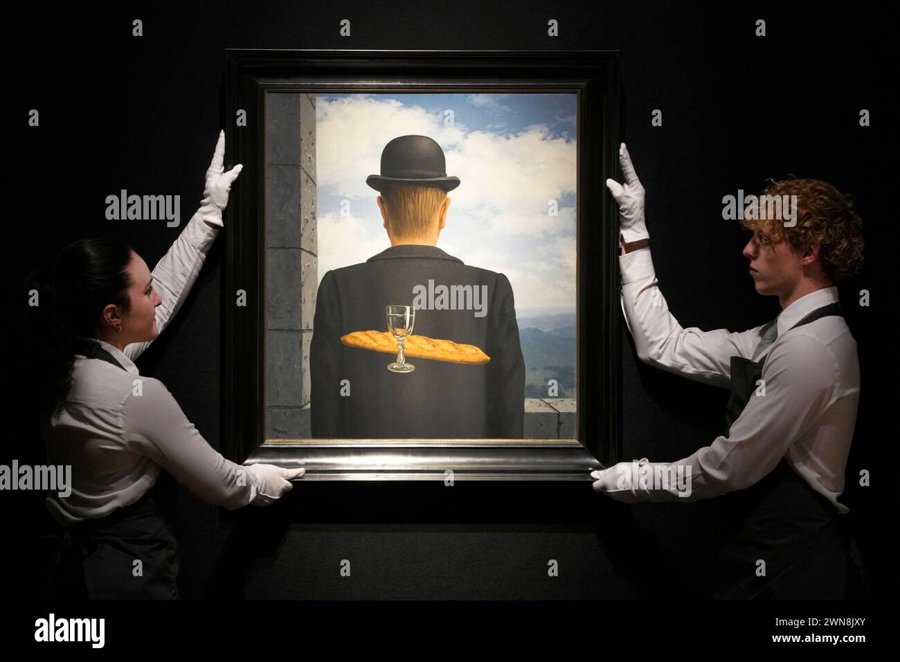 A painting by Rene Magritte called L'ami intime is displayed at ...