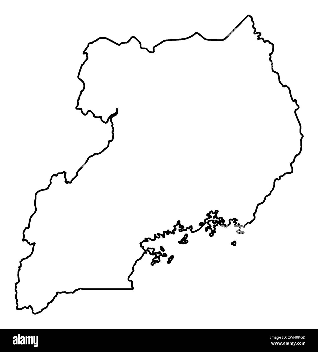 Uganda map Black and White Stock Photos & Images - Alamy