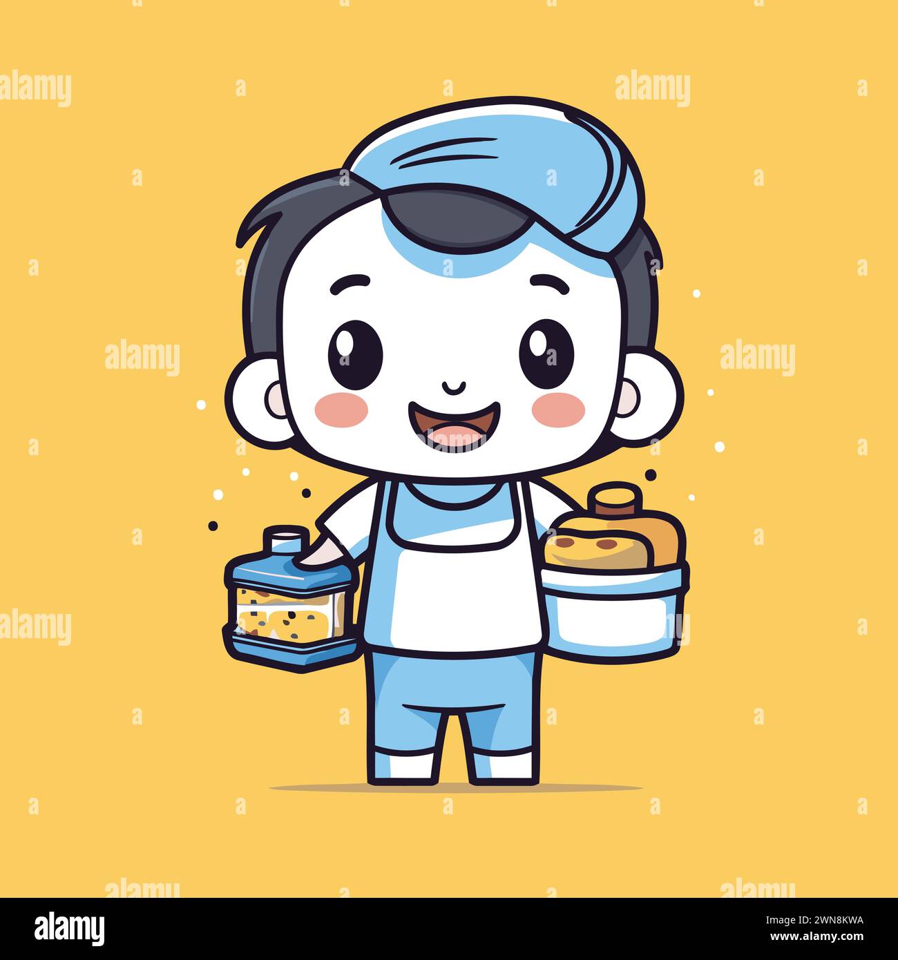 Little baker with bread cartoon hi-res stock photography and images - Alamy