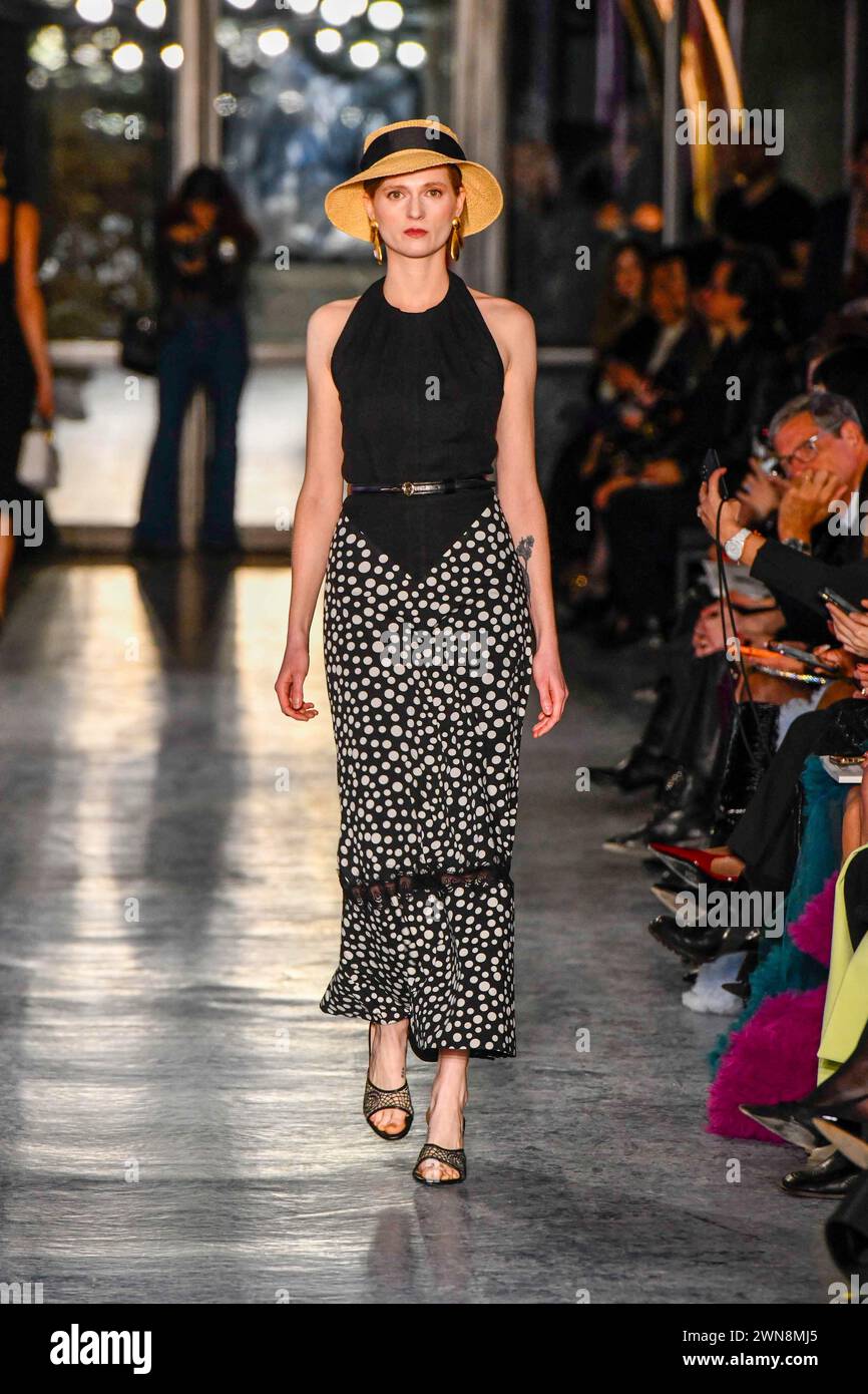 Paris, France. 28th Feb, 2024. A model walks the runway during the ...