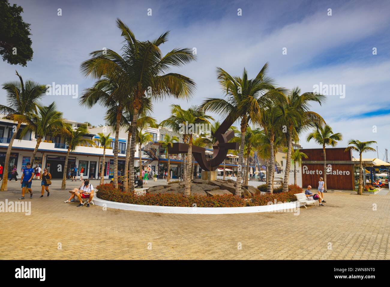 Puerto Calero is an exclusive resort with a marina of luxury shi Stock ...