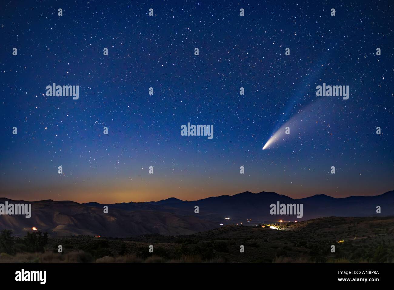 Comet Neo-Wise in the sky Stock Photo - Alamy