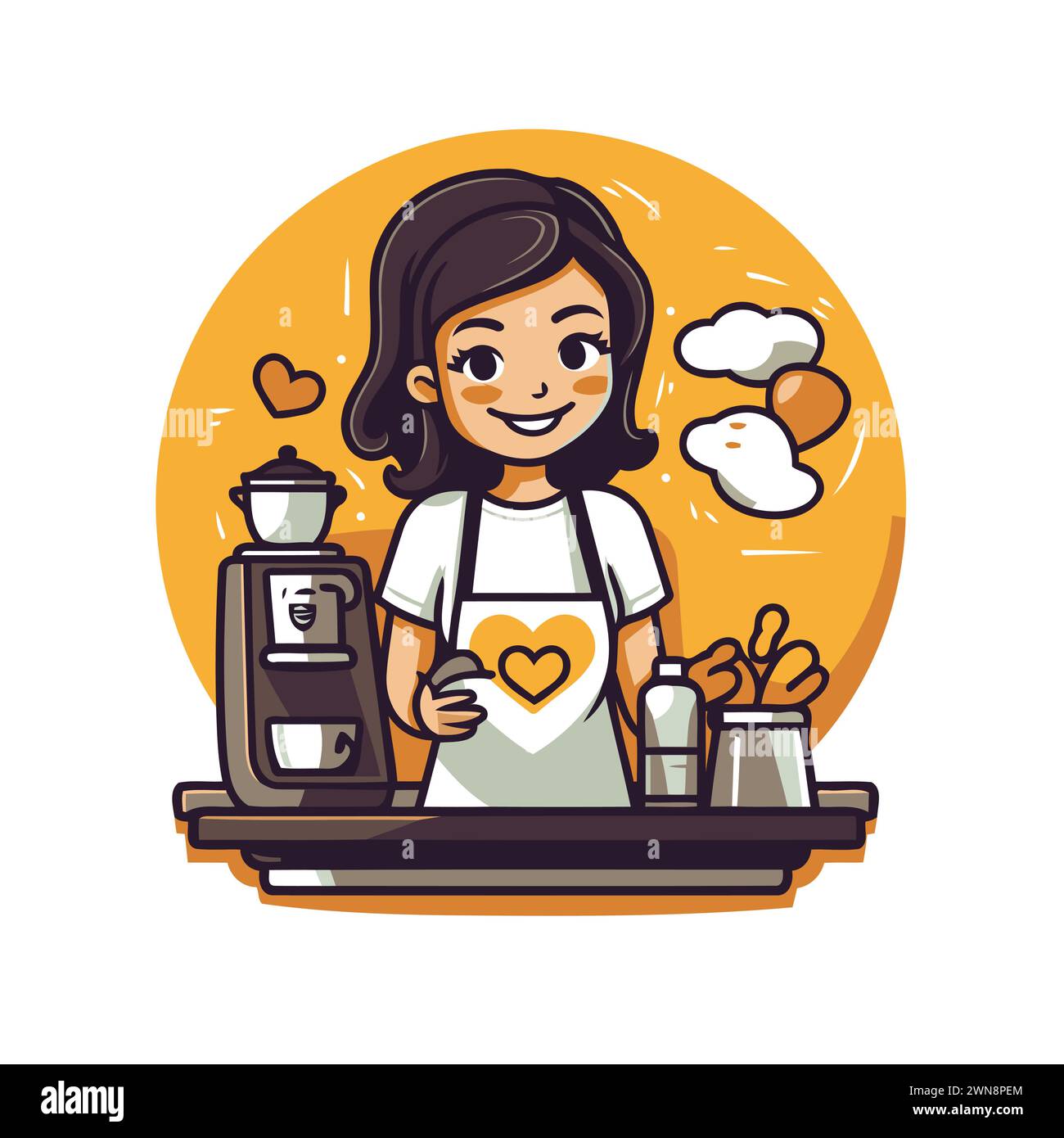 Girl barista Stock Vector Images - Alamy