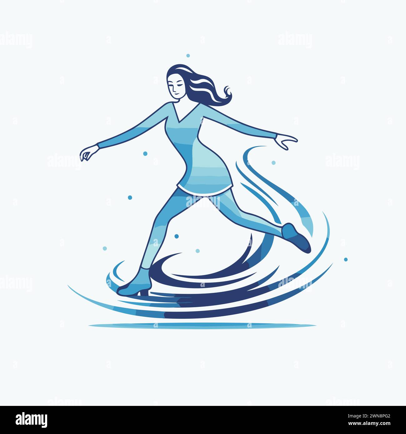 Girl figure skating vector vectors hi-res stock photography and images ...