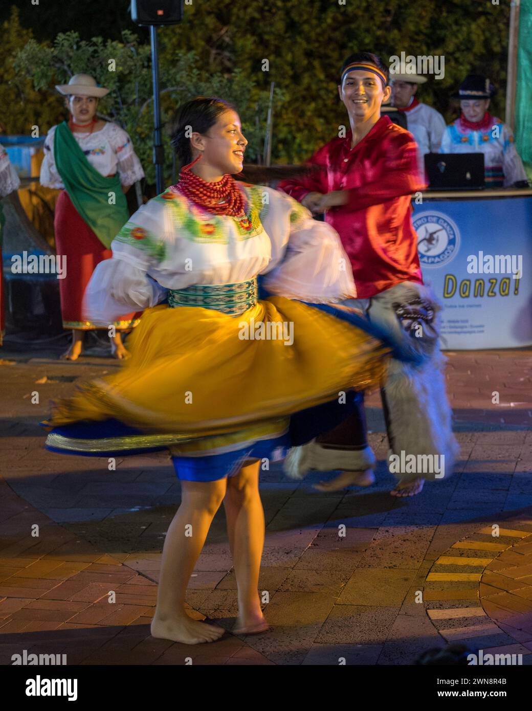 Narrative dance festival in the main square of Santa Cruz, Galap Stock ...
