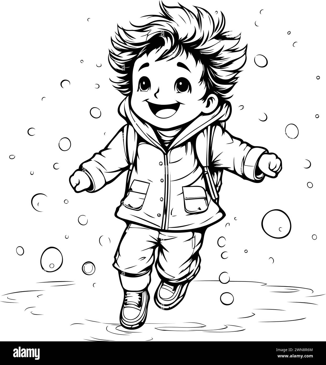 Boy in the rain drawing hi-res stock photography and images - Alamy