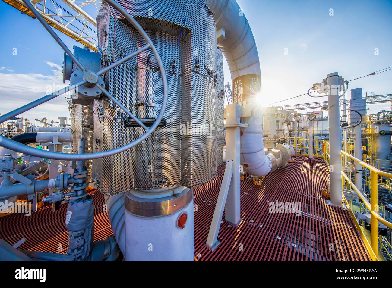 Images from onboard offshore energy platform Stock Photo - Alamy