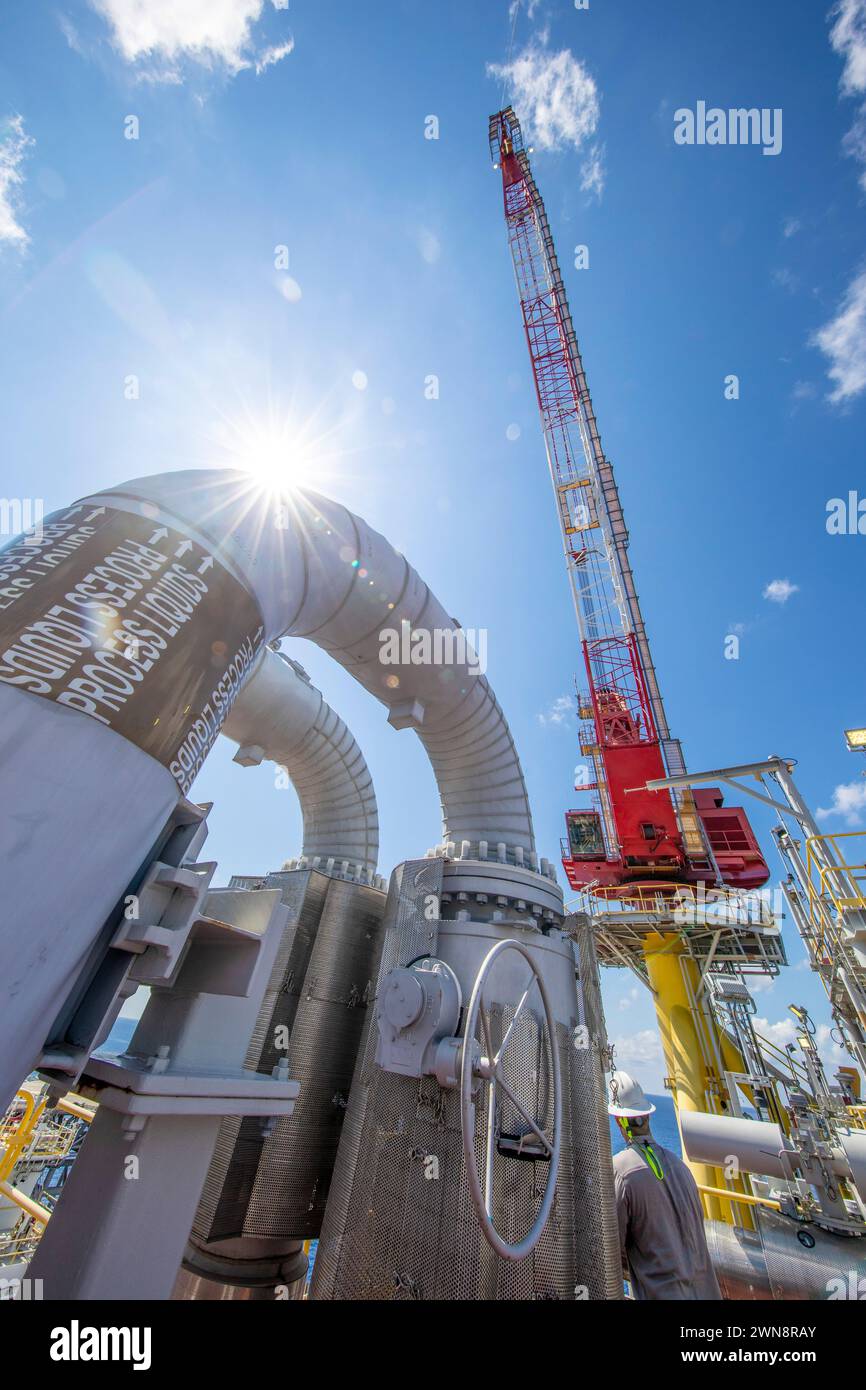 Images from onboard offshore energy platform Stock Photo - Alamy