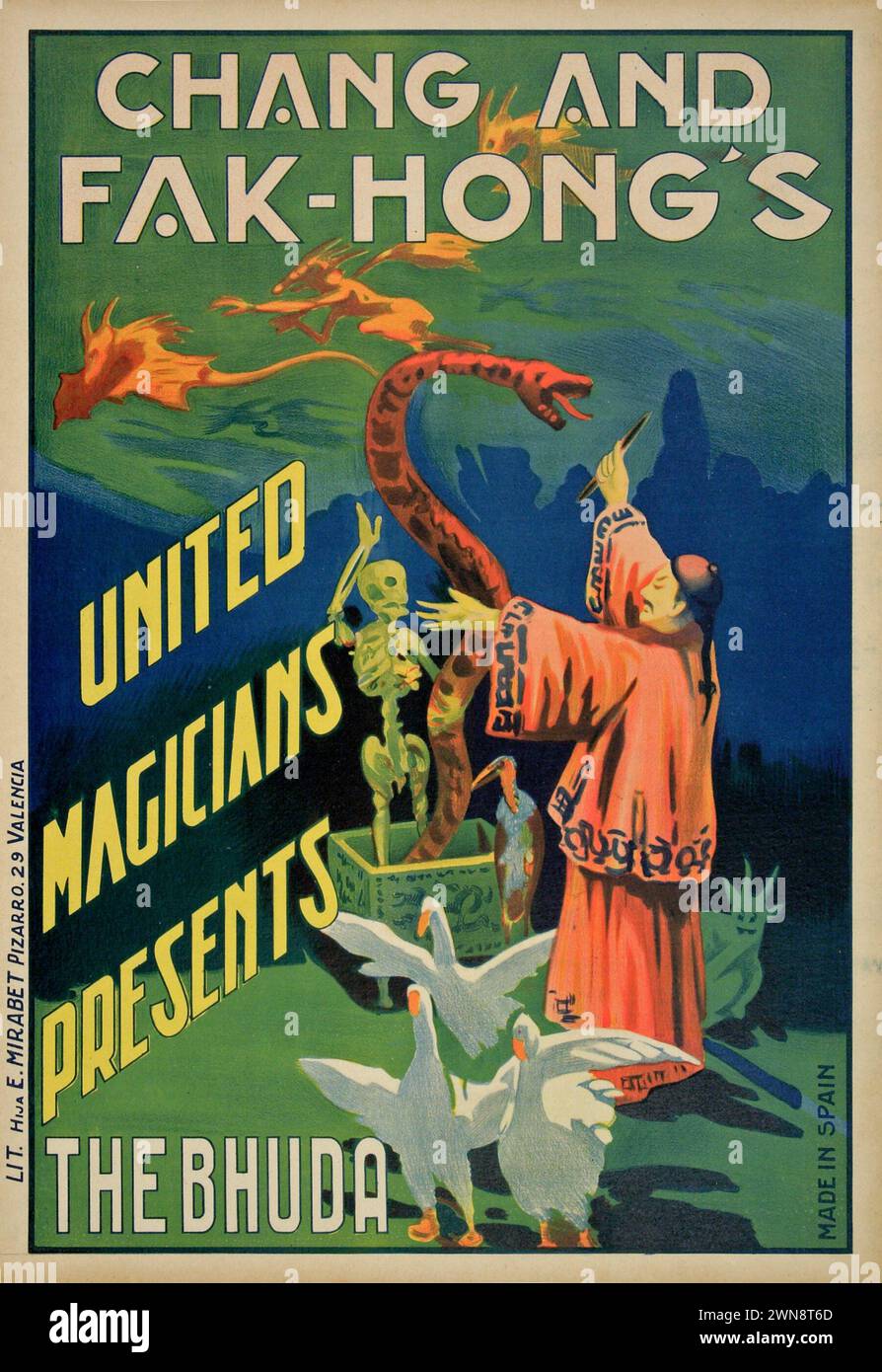 Vintage Magician Performer Posters. Chang and Fak-Hong's United ...
