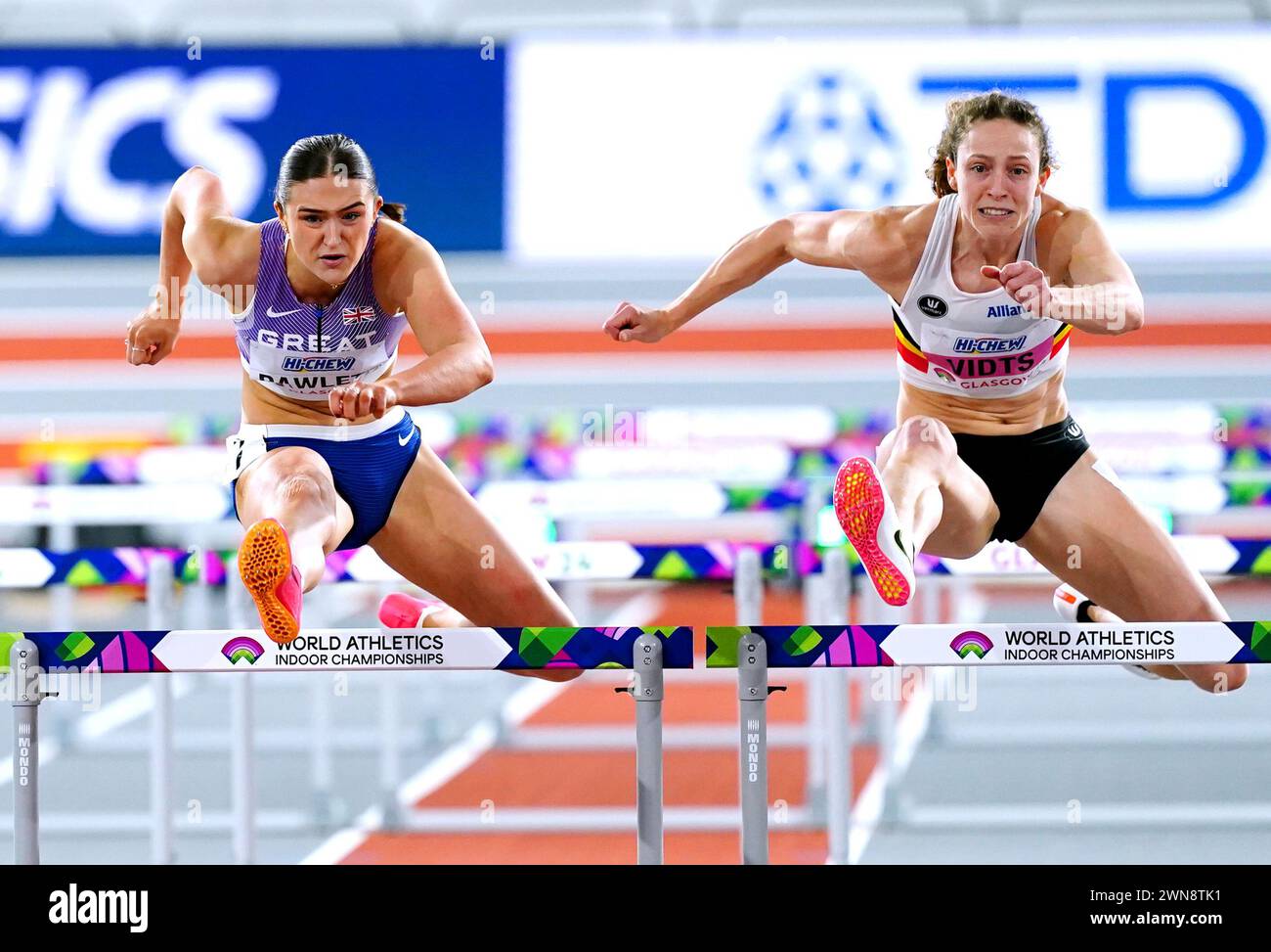 Great Britain's Abigail Pawlett (left) and Belgium's Noor Vidts in ...