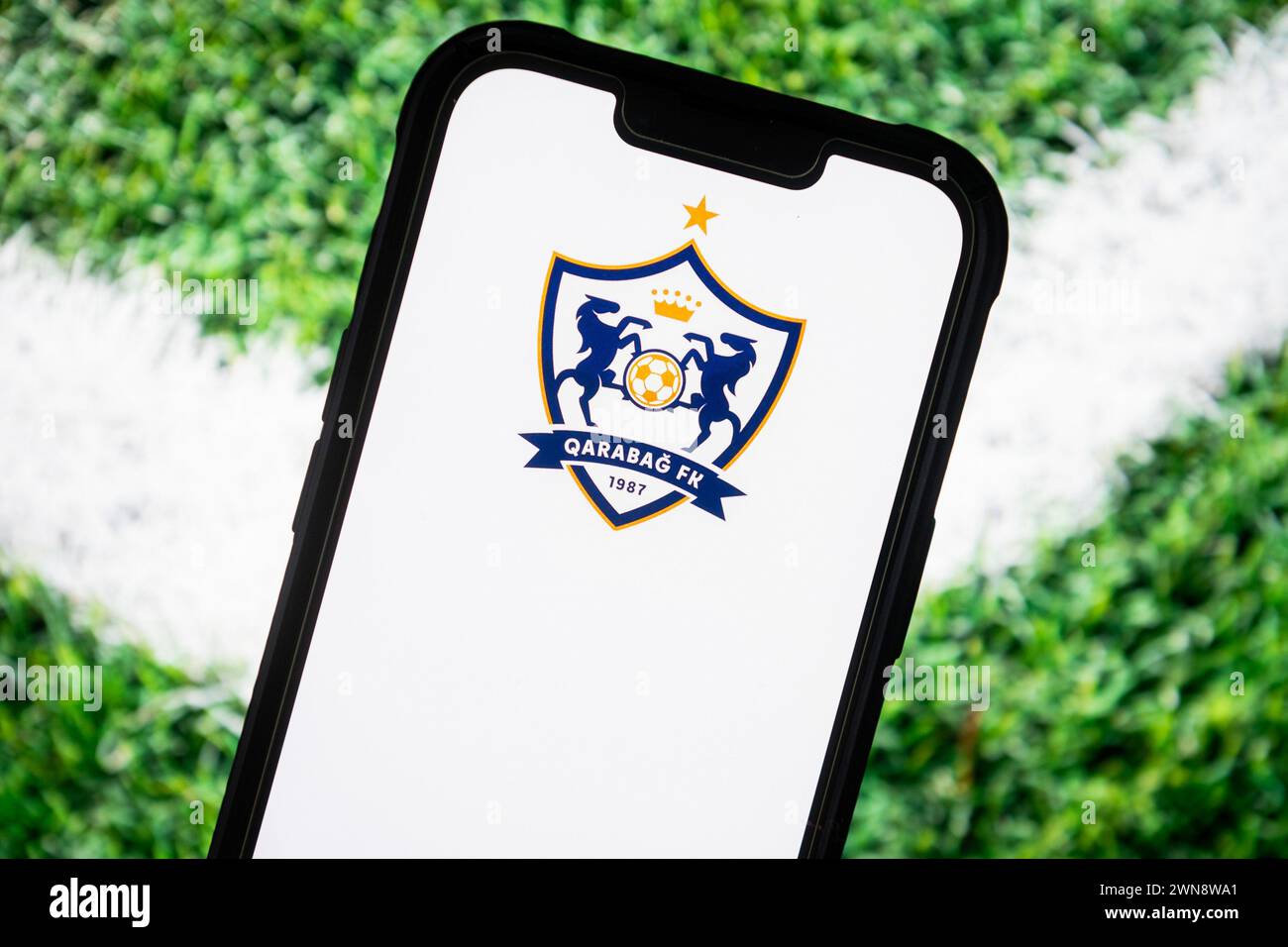 Poland. 23rd Feb, 2024. In this photo illustration, a FK Qarabag ...