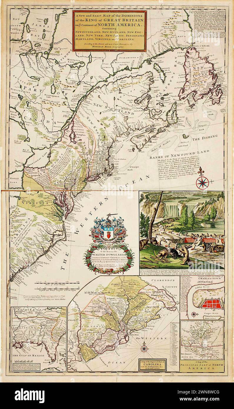Vintage Map of "A New and Exact Map of Dominions of the King of Great ...