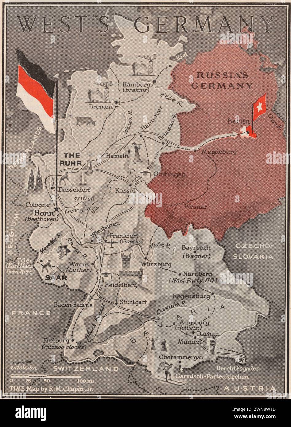 Cold war germany map vintage hi-res stock photography and images - Alamy