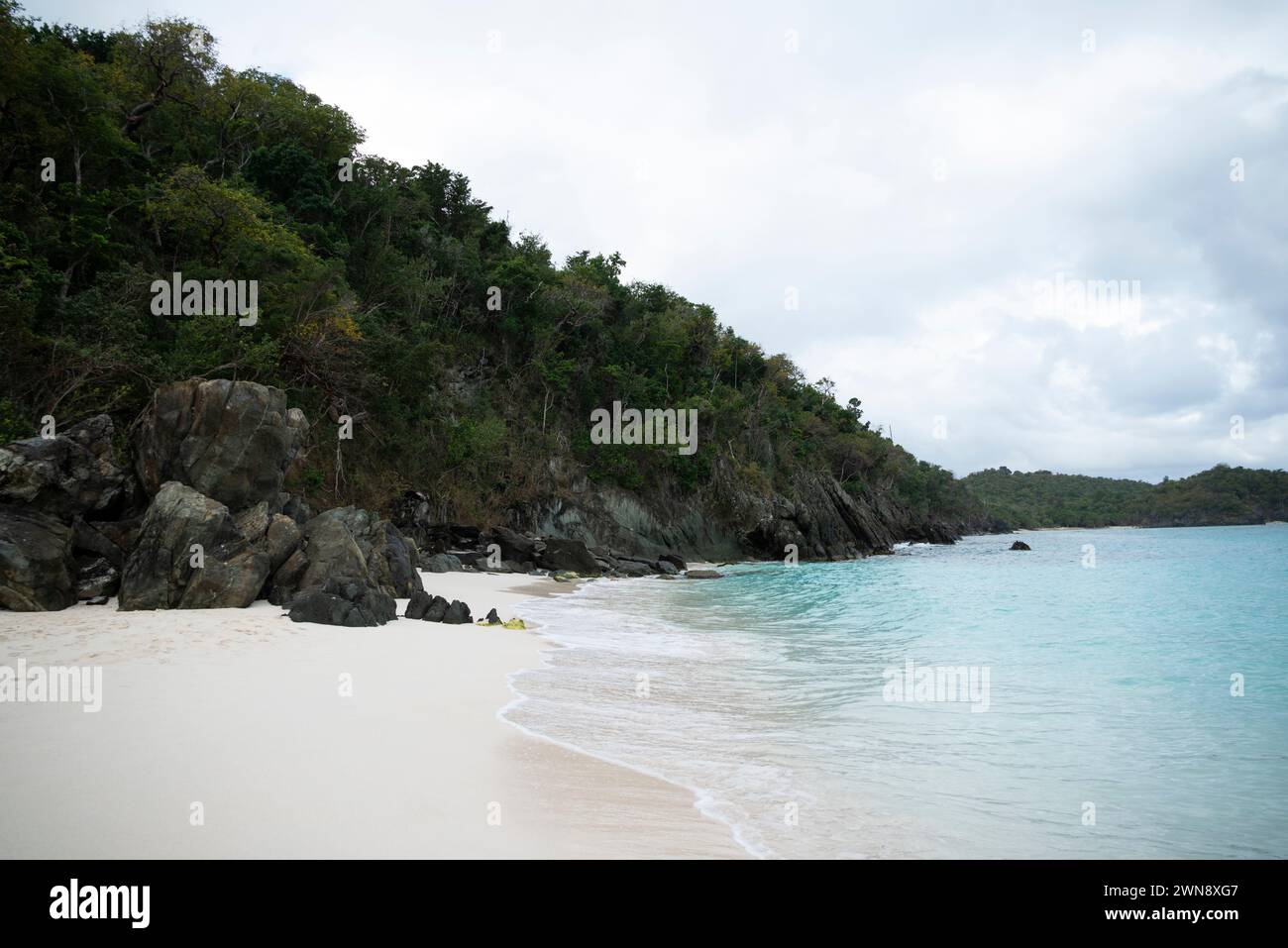 Trunk Bay St. John, US Virgin Islands Sandy Beach Clear Water Stock ...