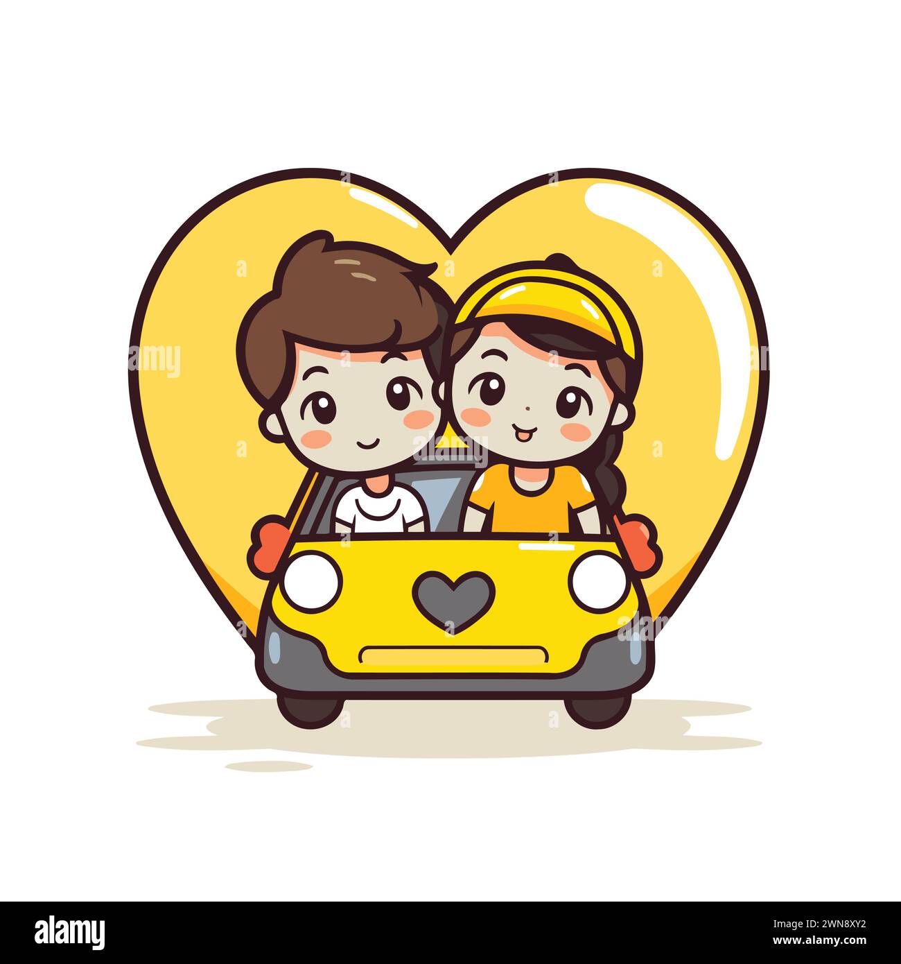 Couple car driving Stock Vector Images - Alamy