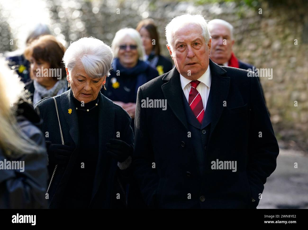 Sir Gareth Edwards arrives with wife Maureen for a memorial service for ...