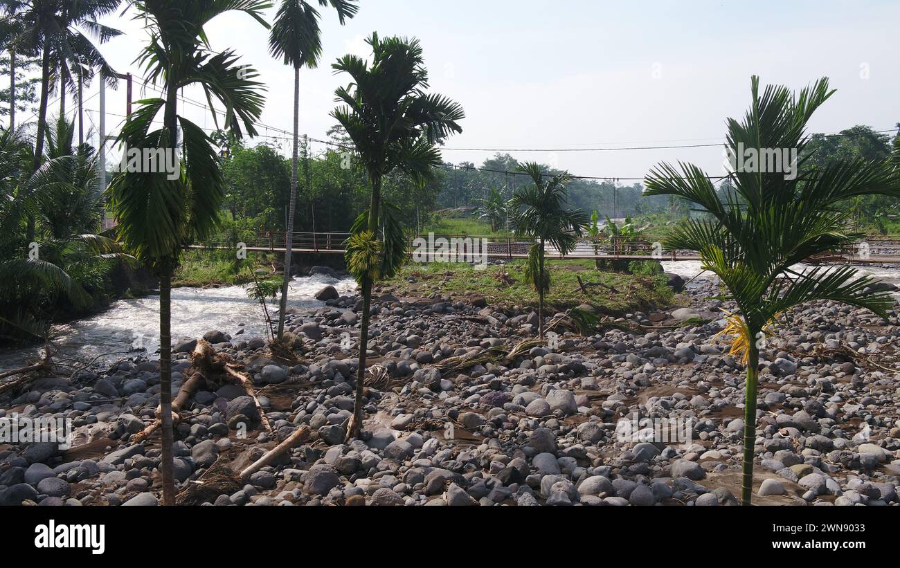 East Java, Indonesia, river water flows a little blood after rain Stock ...
