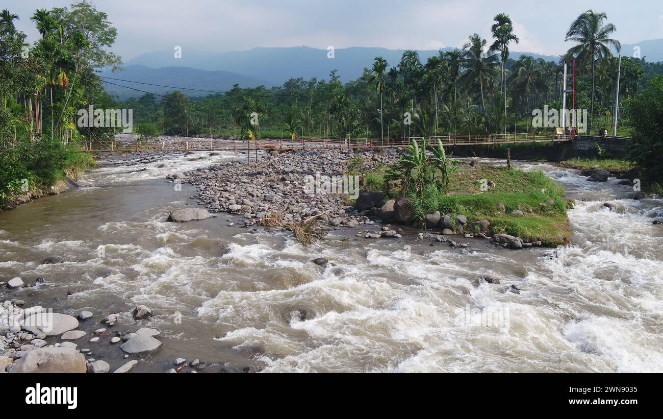 East Java, Indonesia, river water flows a little blood after rain Stock ...