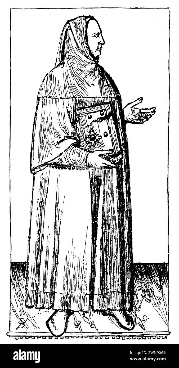 Giovanni Boccaccio (1313-1375), Italian writer, after a pen drawing in ...