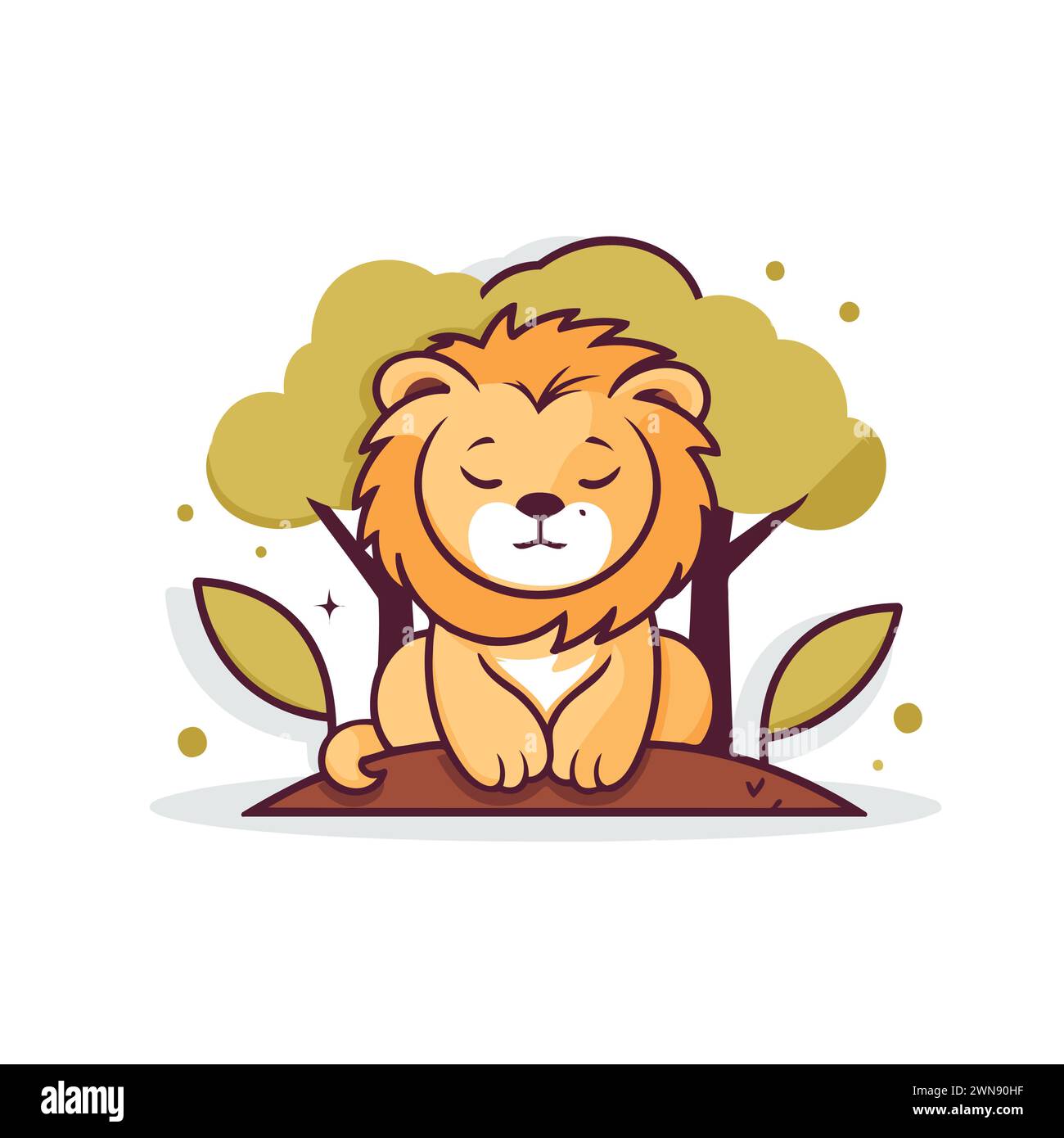Sleeping lion drawing Stock Vector Images - Alamy