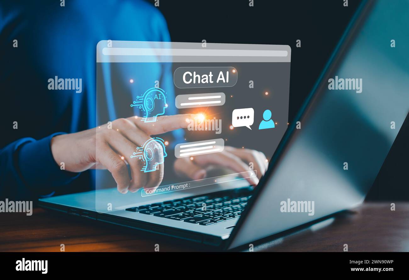 AI chatbot conversation using artificial intelligence technology smart ...