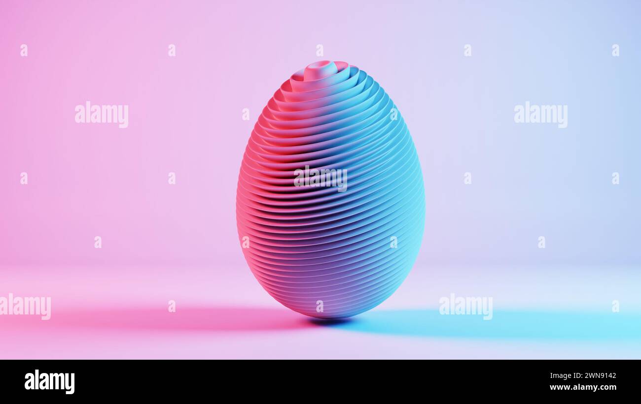 3D minimalist Easter egg design with a retro wave aesthetic, blending ...