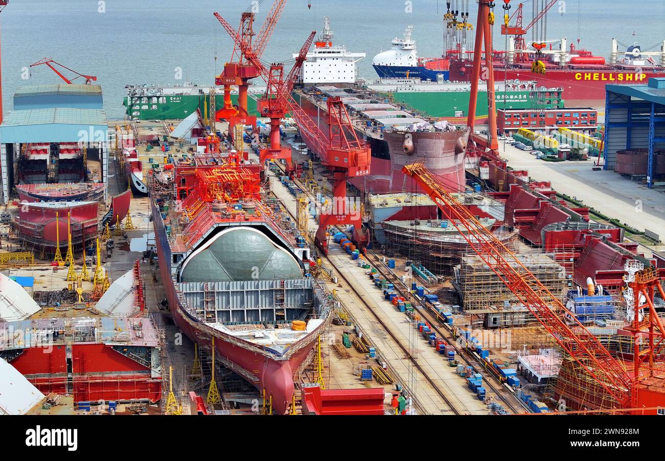 SUZHOU, CHINA - MARCH 1, 2024 - Construction of several vessels begins ...