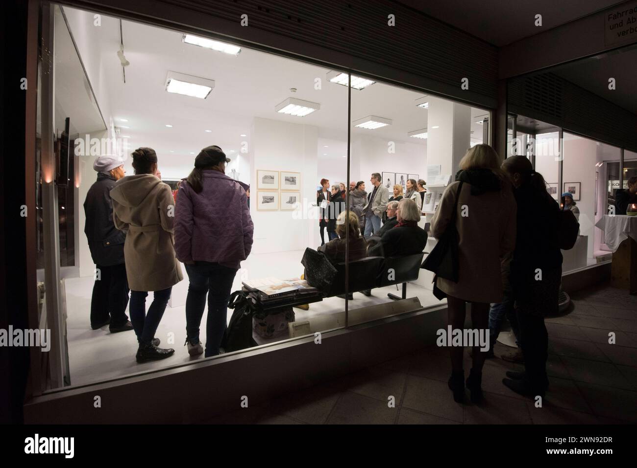 art exhibition in a gallery, showing artwork to an audience art ...